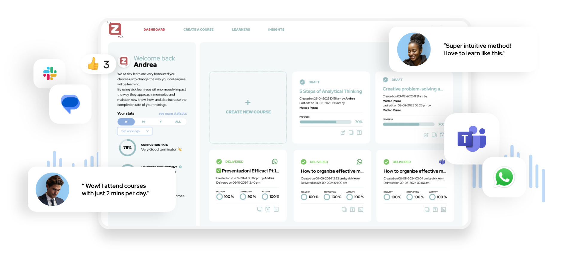 zick learn: AI-Powered microlearning for corporate training